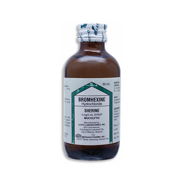 SHERINE Bromhexine Hydrochloride 4mg / 5 mL Syrup 60mL price in the ...
